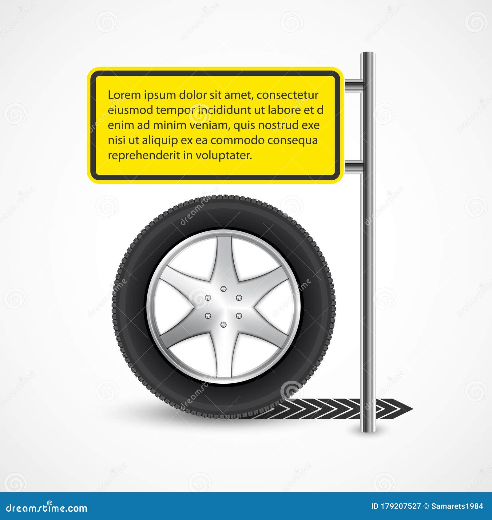 Car Wheel Banner Design Template. Stock Vector - Illustration of brake ...