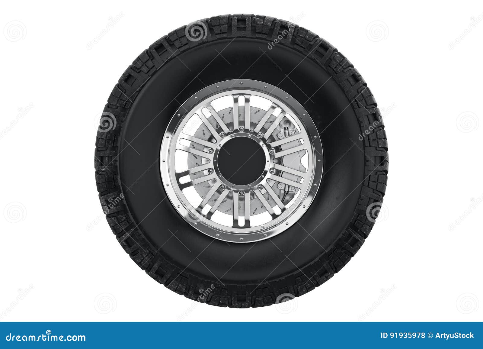 Car Wheel Brake, Front View Stock Illustration - Illustration of ...