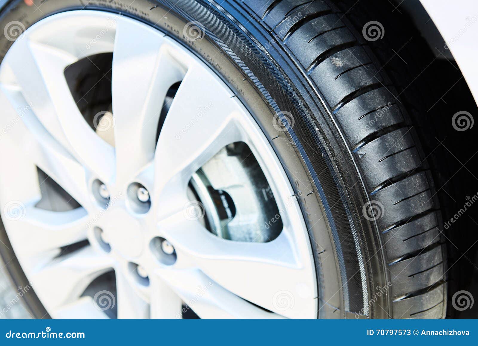 Car Wheel on a Car - Closeup Stock Image - Image of black, automobile ...