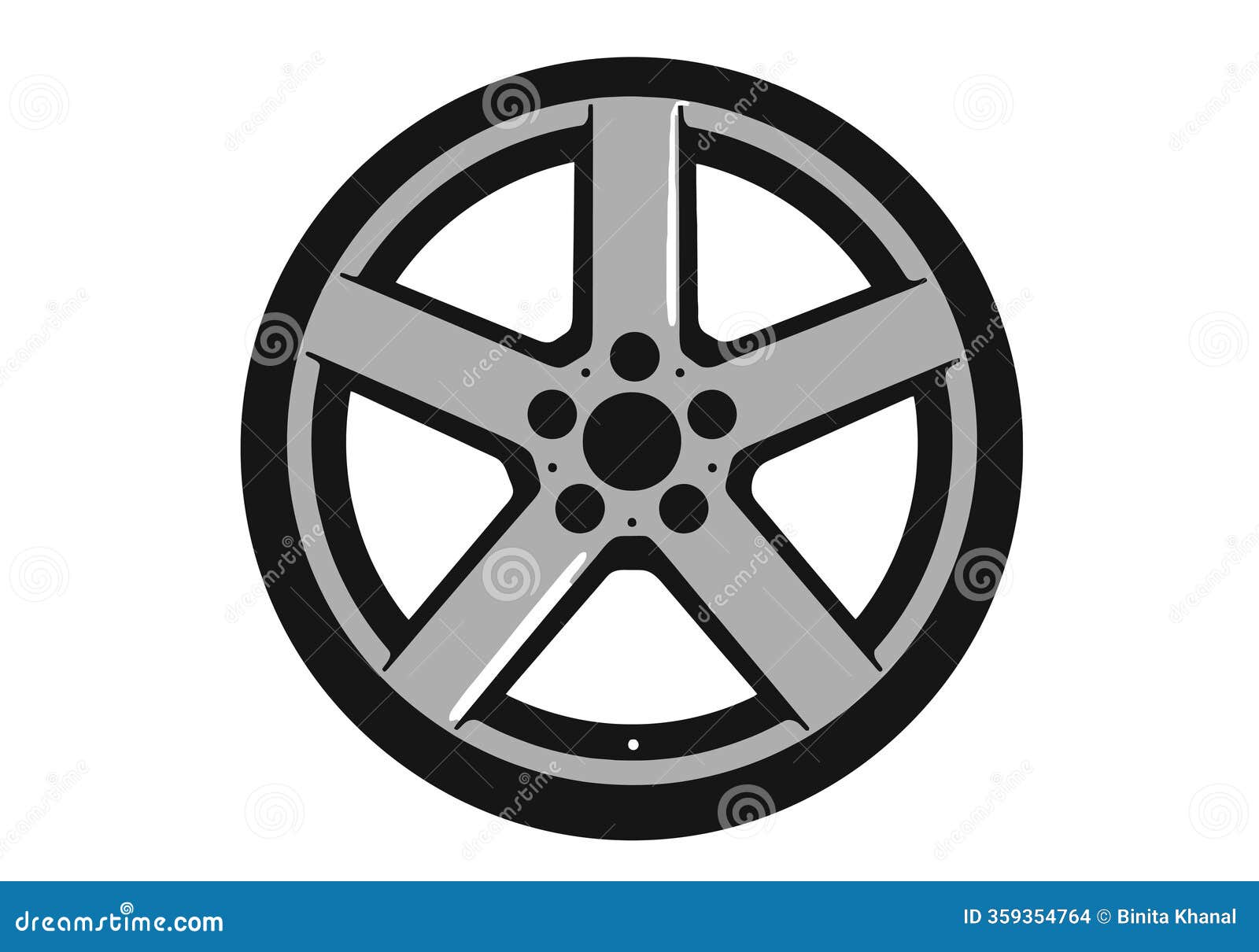 Five Spoke Wheel Vector Illustration | CartoonDealer.com #97151224