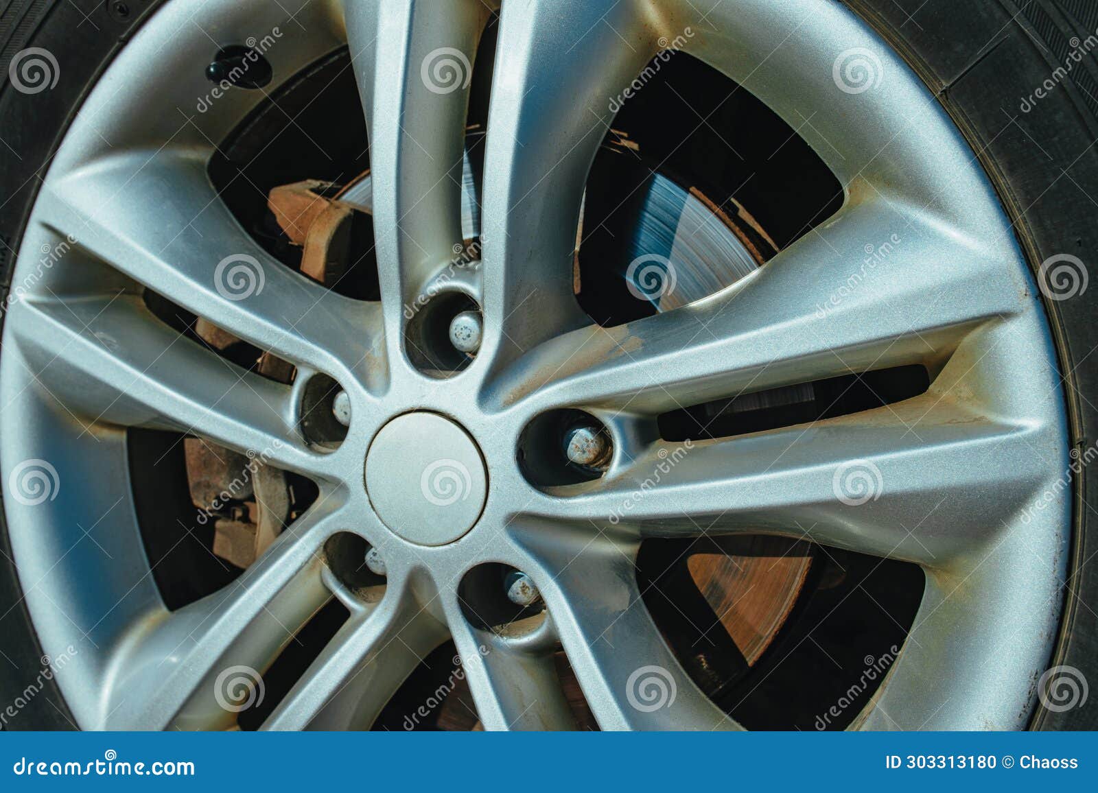 Car Wheel with Brake Disk Close-up Stock Photo - Image of transport ...