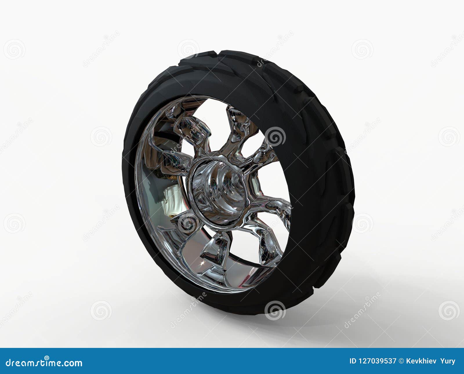 Car wheel 3D rendering stock illustration. Illustration of closeup ...