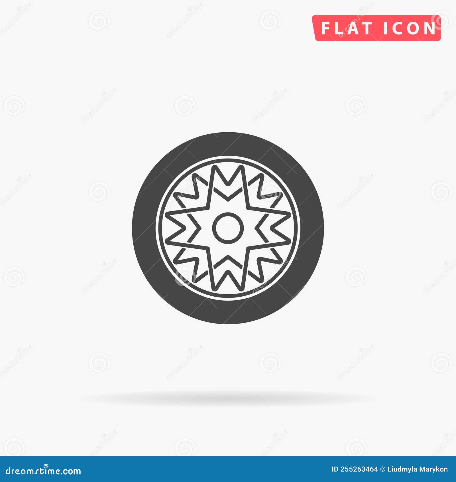 Car wheel flat vector icon stock vector. Illustration of transport ...