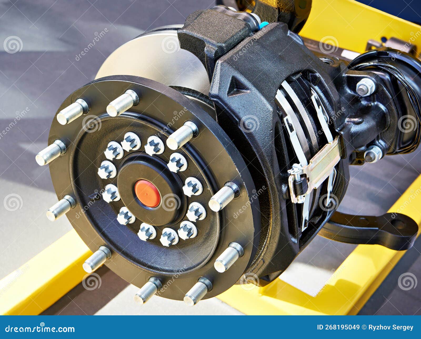 Car Wheel Hub with Brake Disc Stock Image - Image of metal, caliper ...