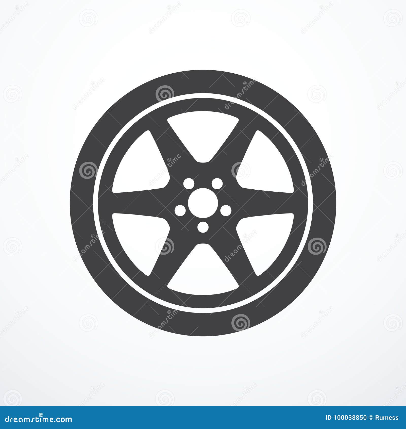 Car wheel icon stock vector. Illustration of gray, repair - 100038850