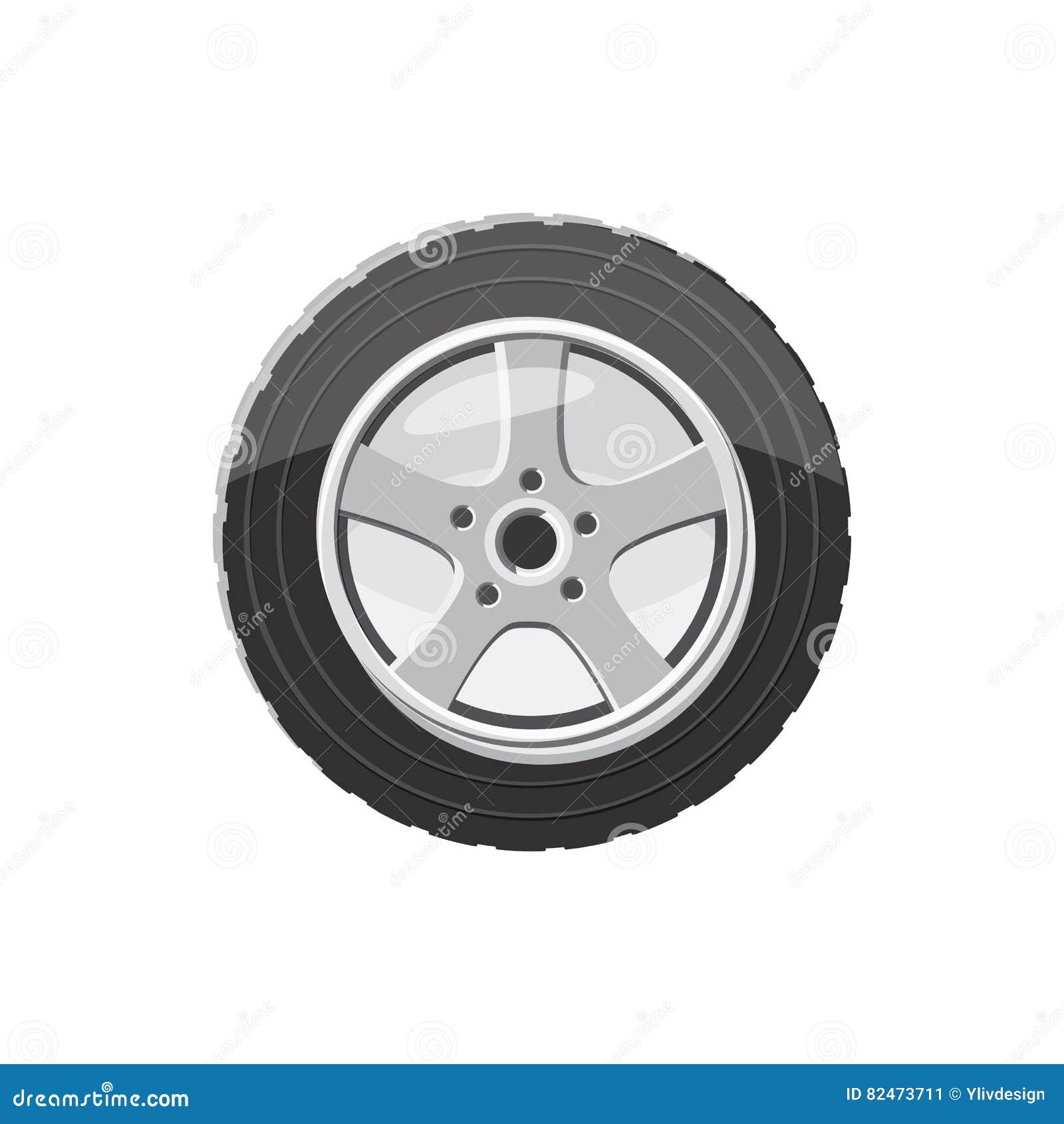 Car Wheel Icon in Cartoon Style Stock Vector - Illustration of ...