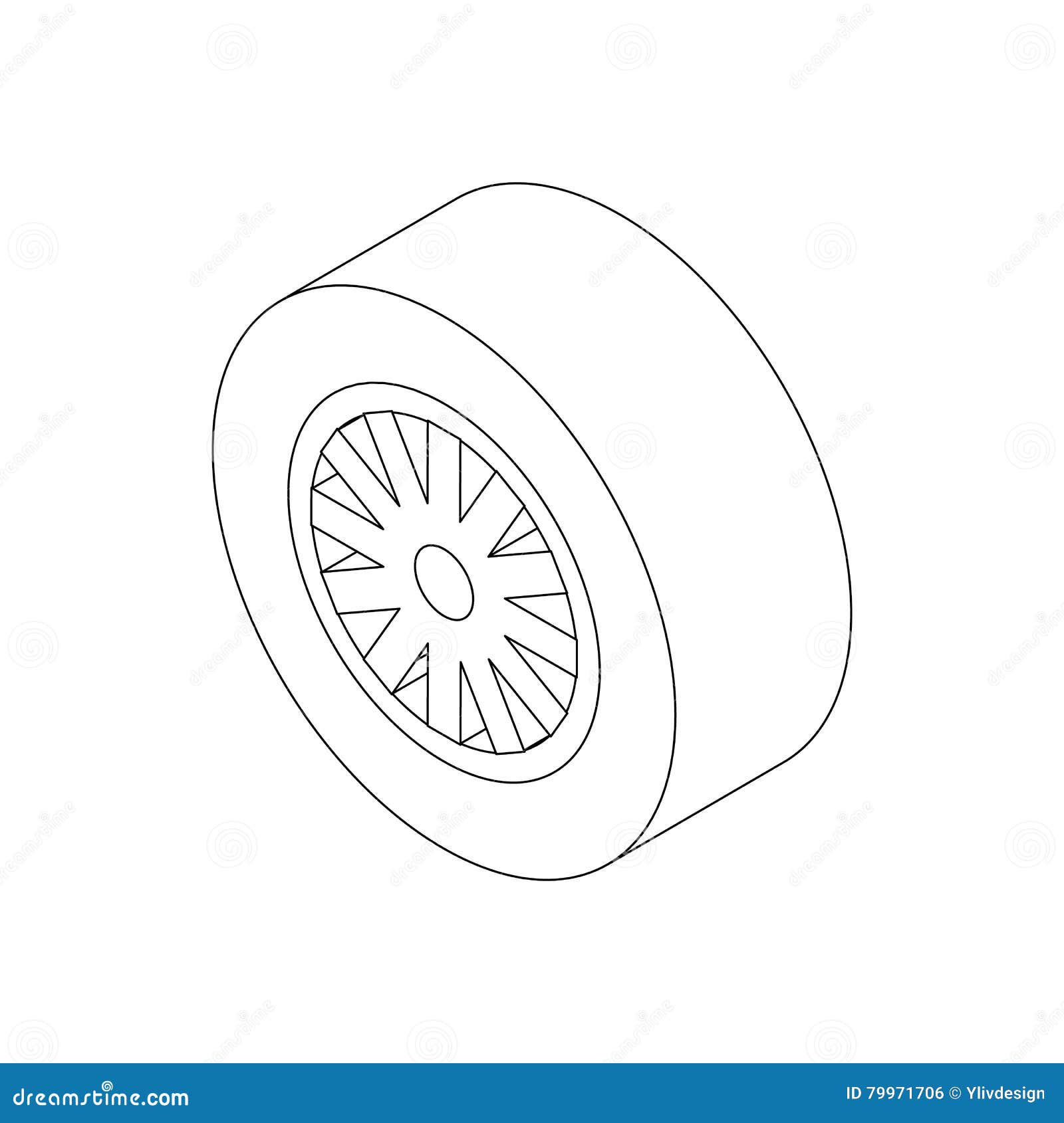 Car Wheel Icon, Isometric 3d Style Stock Vector - Illustration of ...