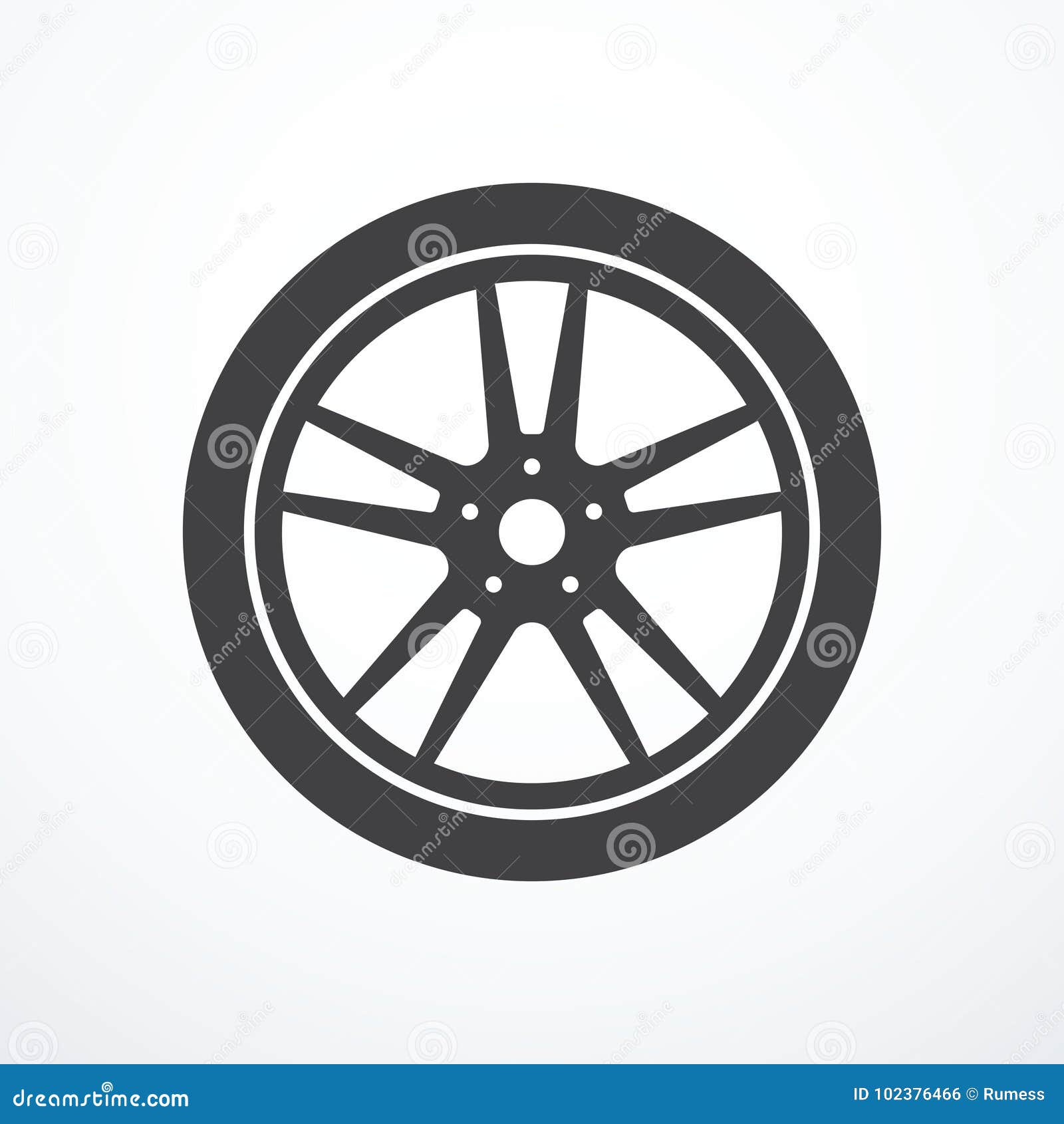 Vector car wheel icon stock vector. Illustration of spare - 102376466