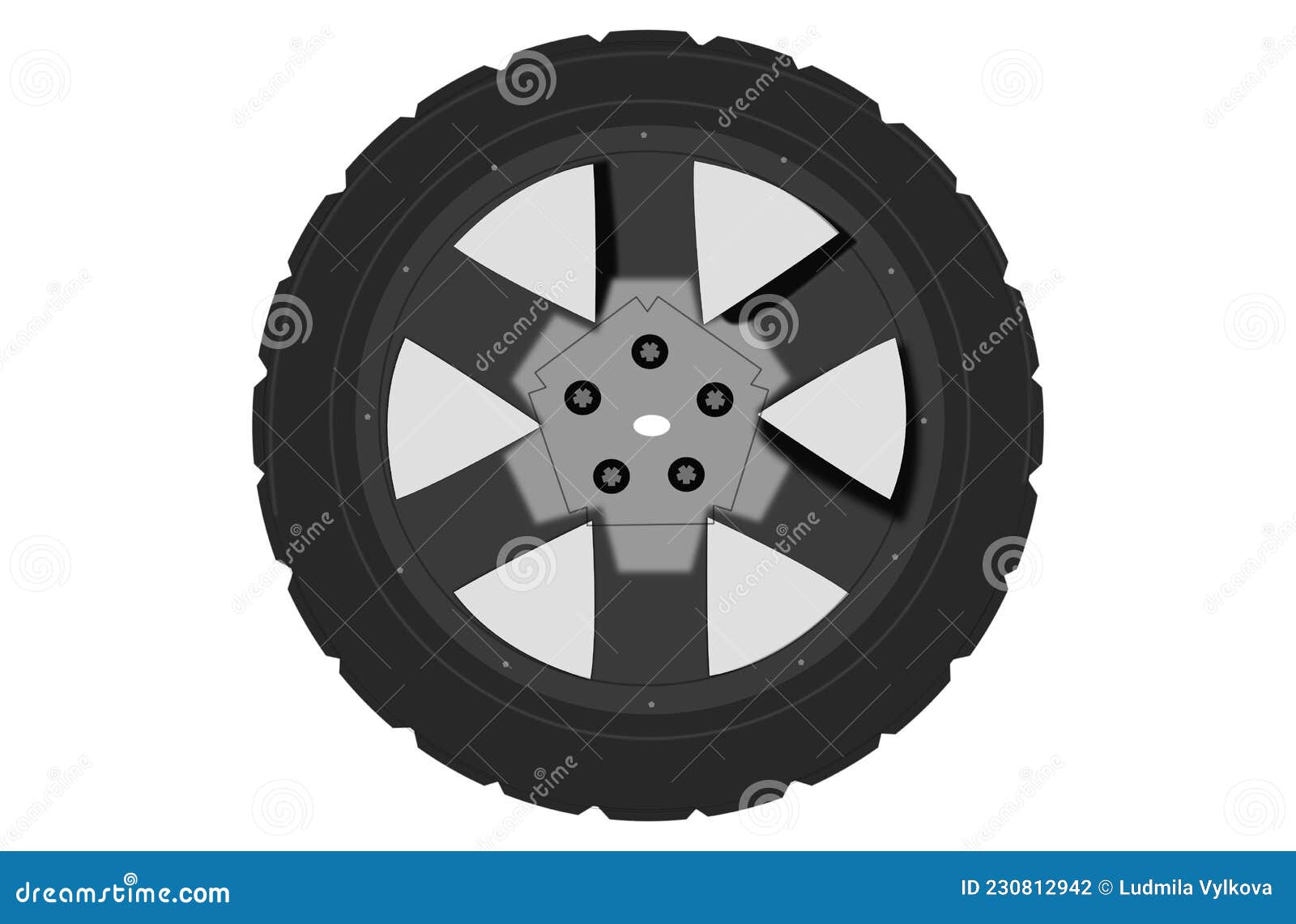 Car wheel illustration stock vector. Illustration of automotive - 230812942