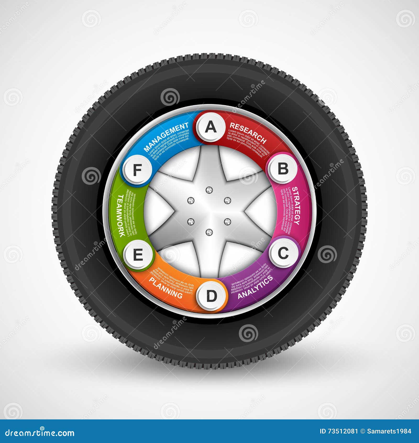 Car Wheel Infographic Design Template. Stock Vector - Illustration of ...