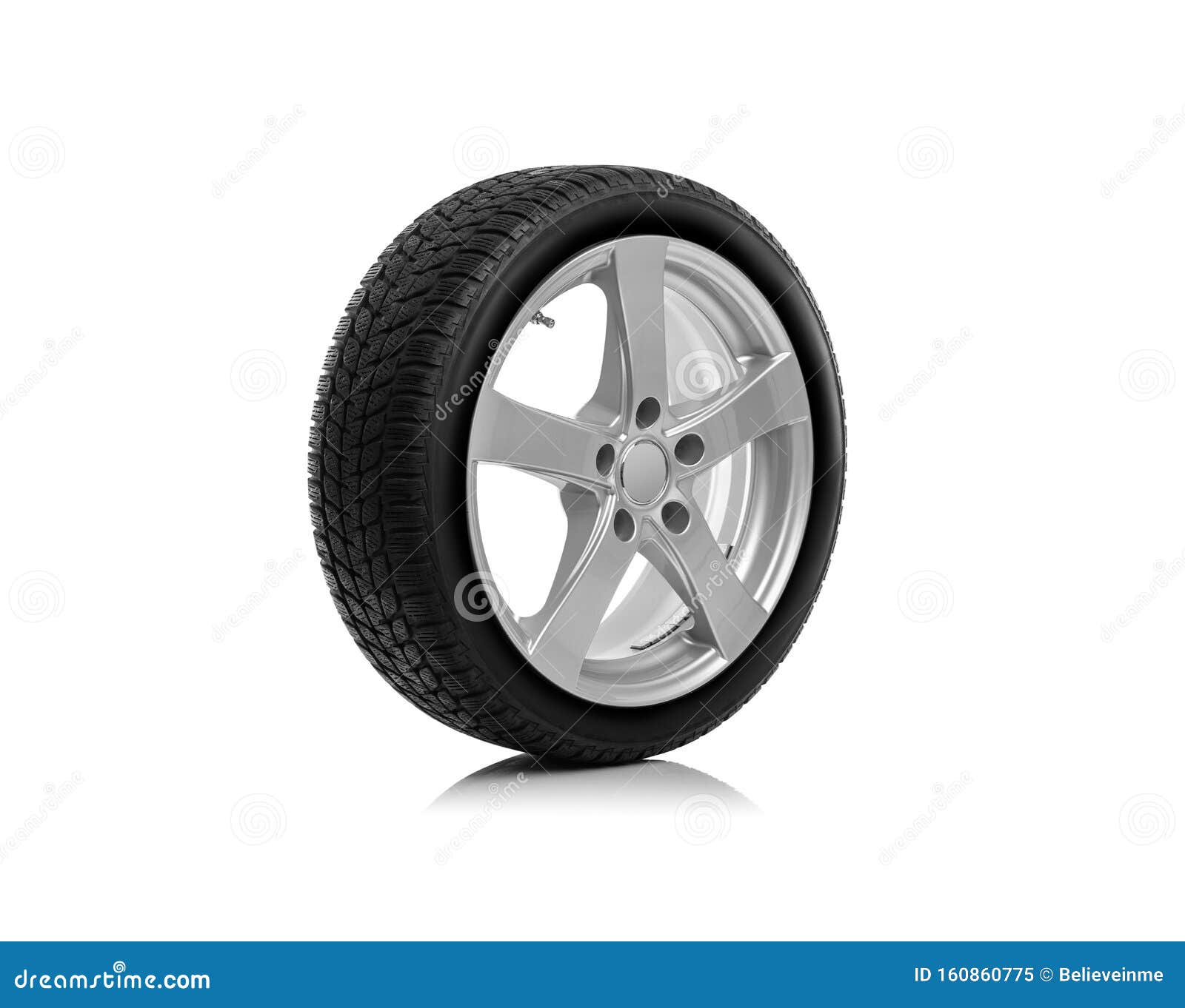The Car Wheel is Isolated Against a White Background. Stock Image ...