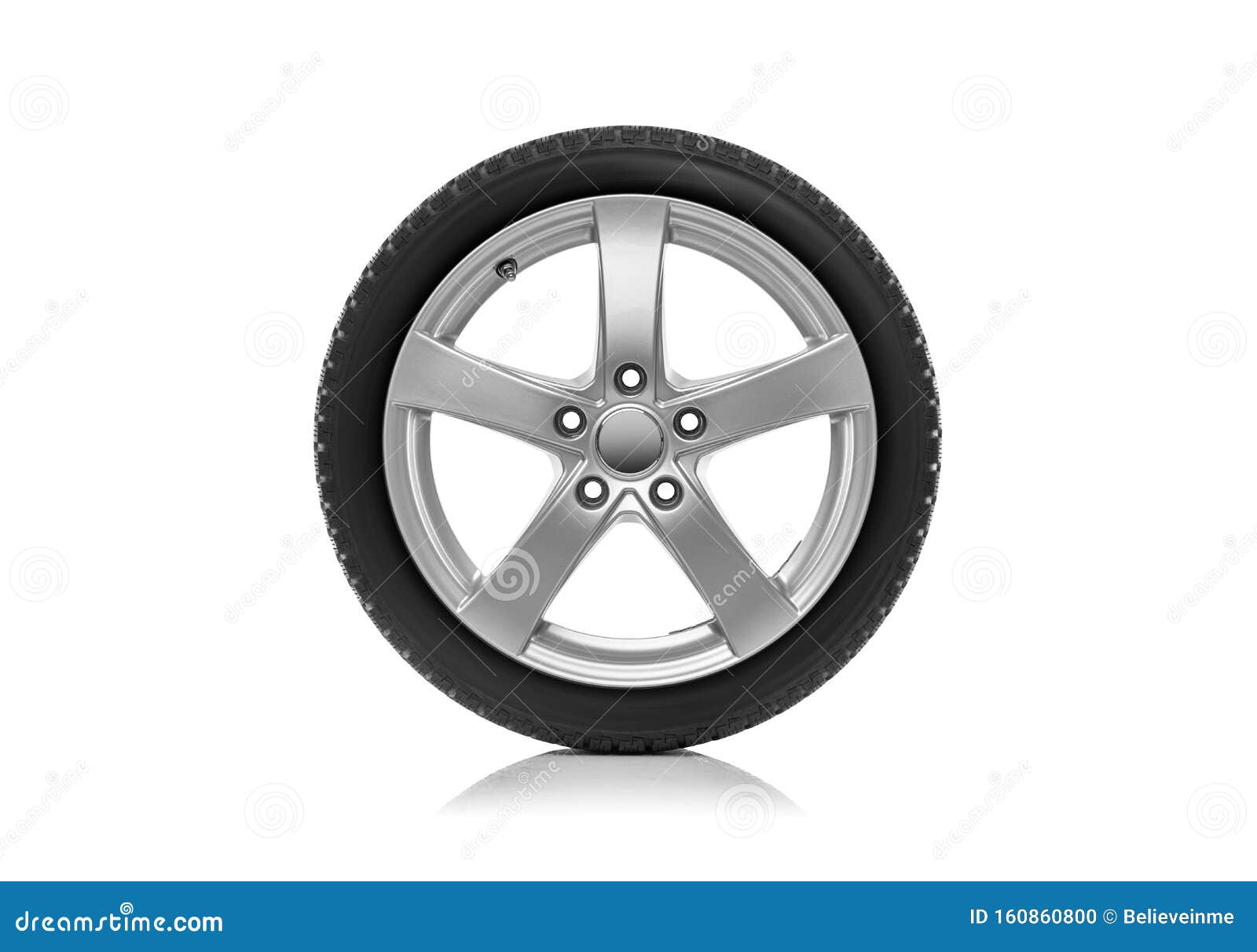 The Car Wheel is Isolated Against a White Background. Stock Photo ...