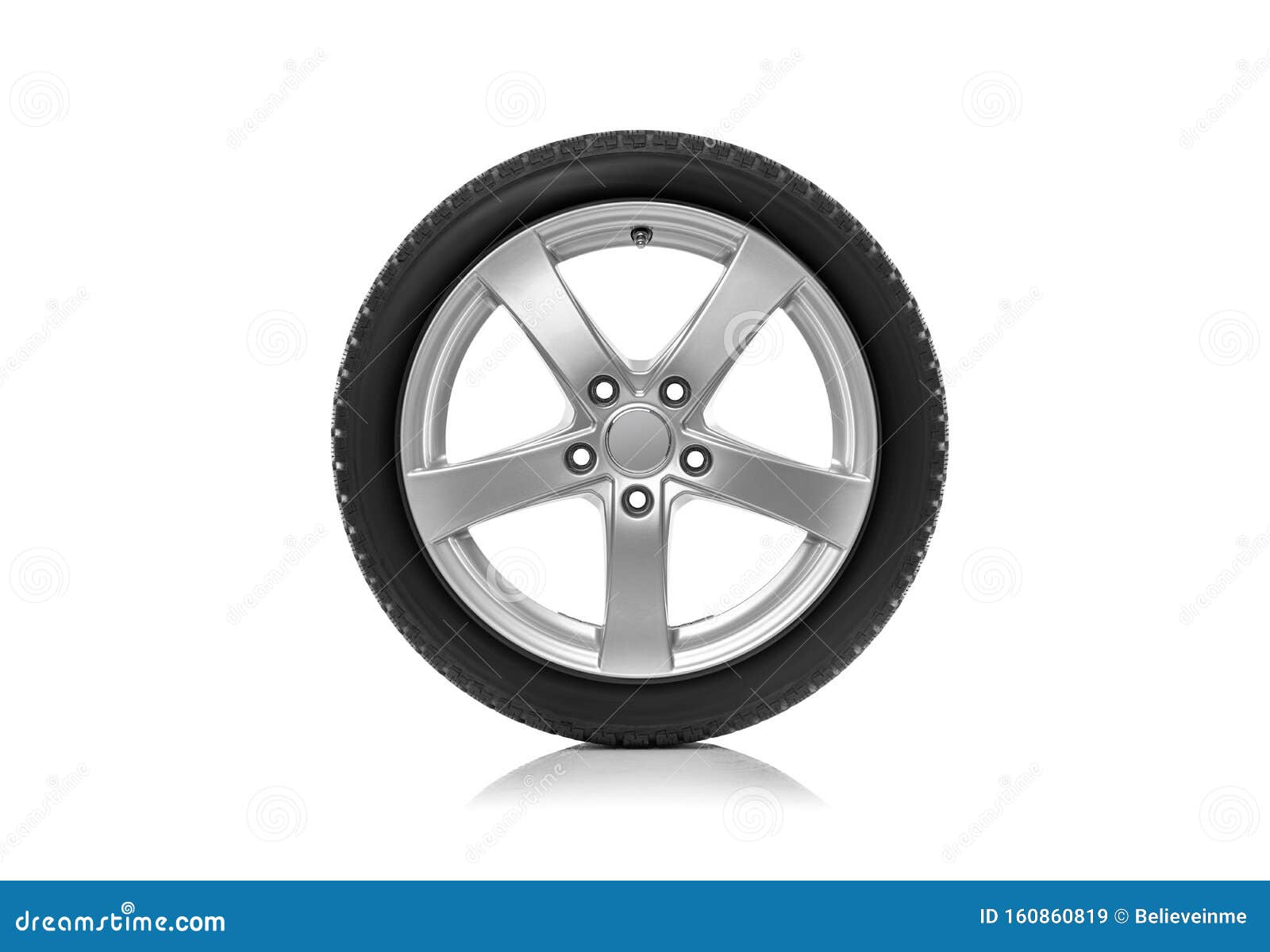 The Car Wheel is Isolated Against a White Background. Stock Image ...