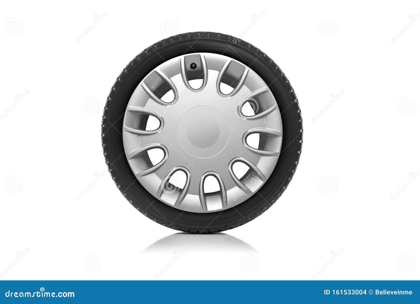 The Car Wheel is Isolated Against a White Background. Stock Photo ...