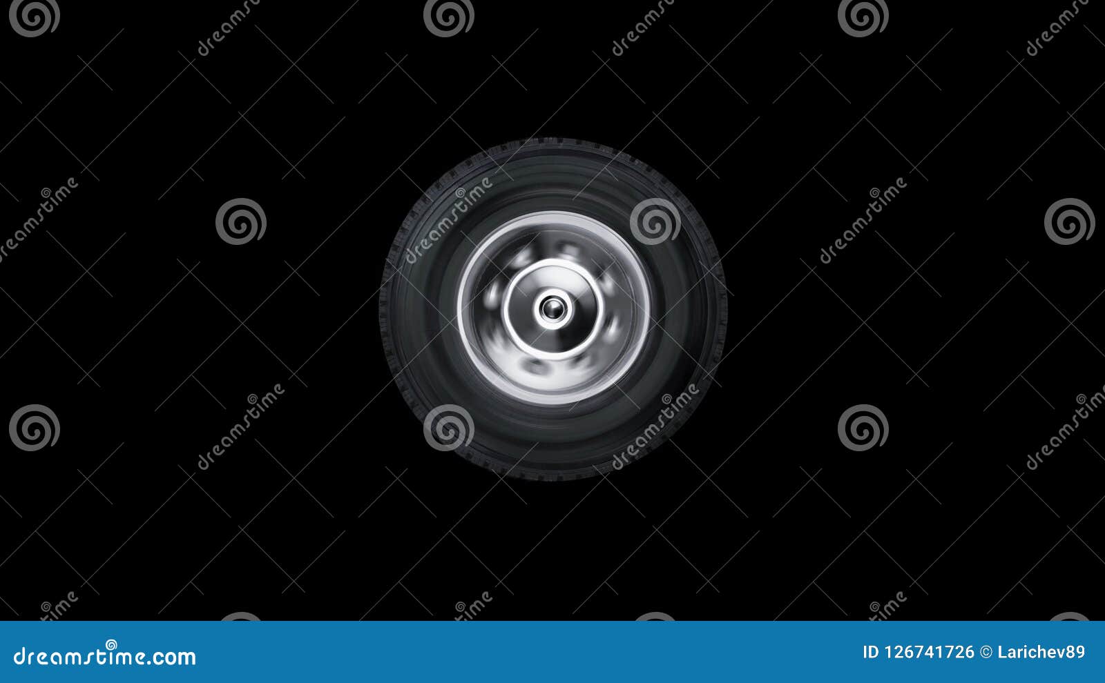 Car Wheel Isolated on a Black Background. 3D Render Stock Illustration ...