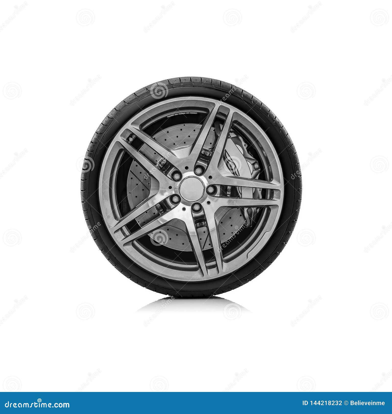 Car Wheel Isolated on White Background Stock Photo - Image of race ...