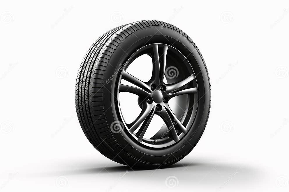 Car Wheel Isolated on a White Background Stock Illustration ...