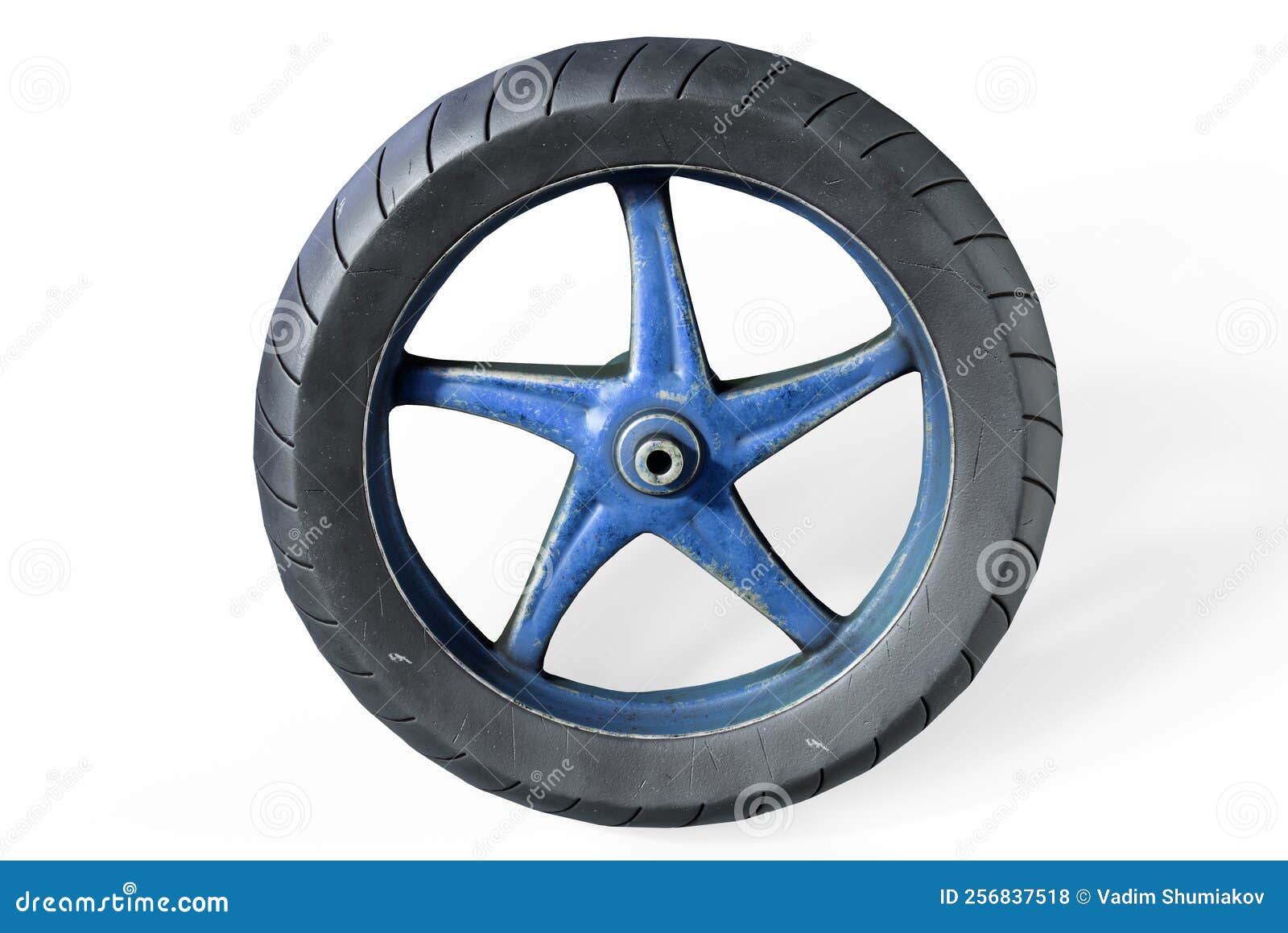 Car Wheel. Isolated on White Background 3d Render Stock Illustration ...
