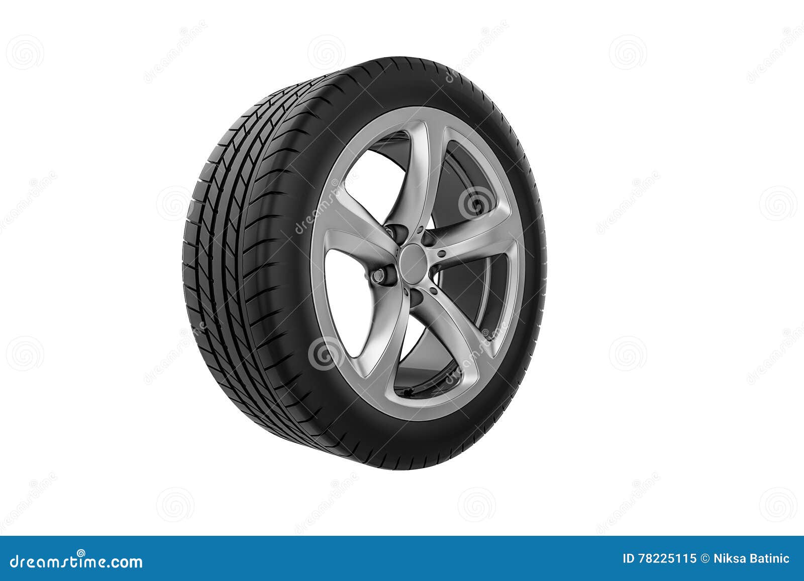 Car Wheel. Isolated on White Background Stock Illustration ...