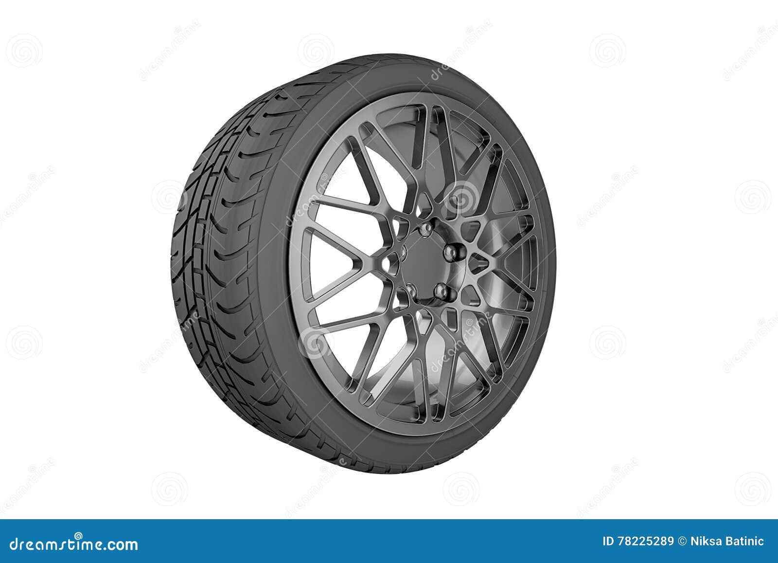 Car Wheel. Isolated on White Background Stock Illustration ...