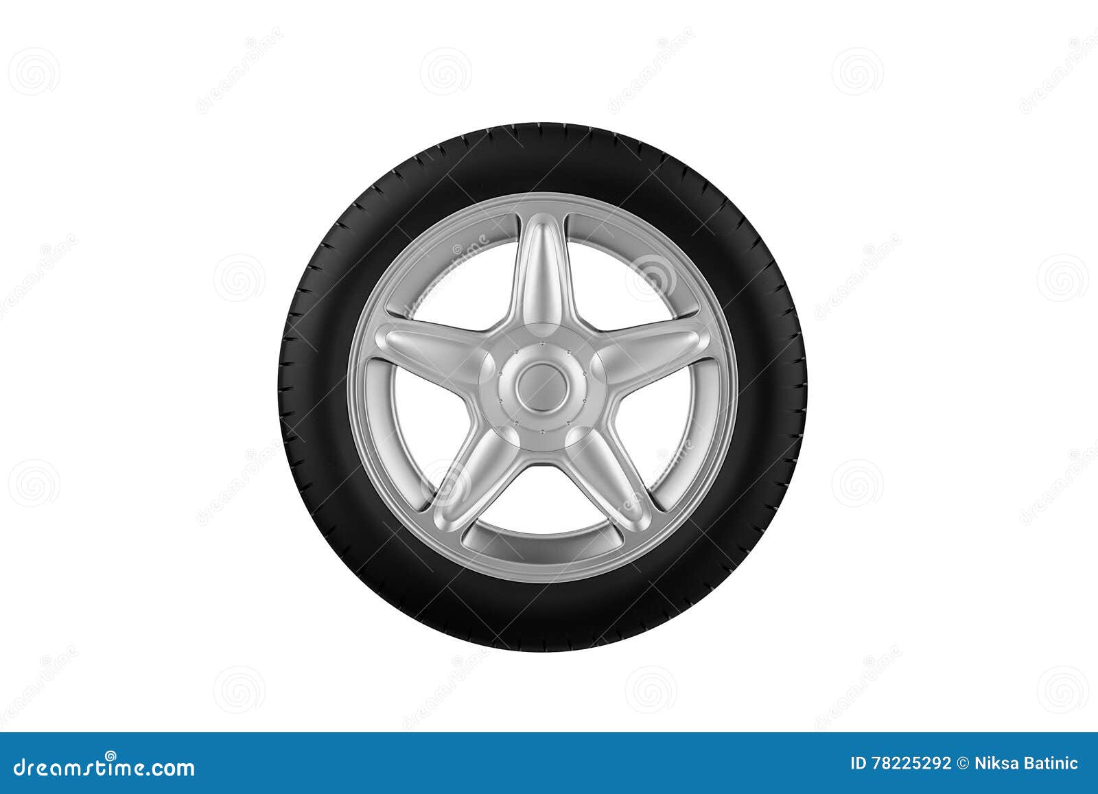 Car Wheel. Isolated on White Background Stock Illustration ...