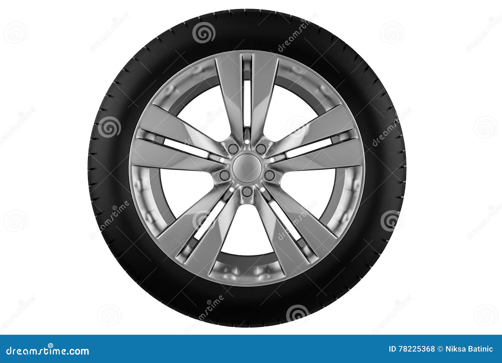 Car Wheel. Isolated on White Background Stock Illustration ...