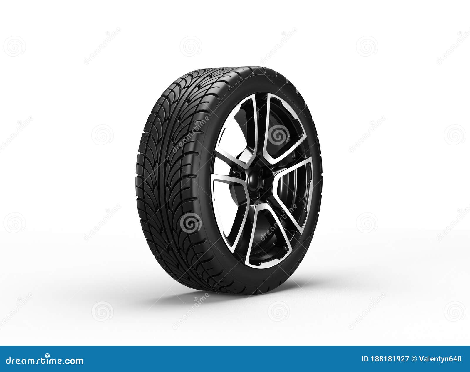 Car Wheel Isolated on White Background. 3D Rendering Illustration ...
