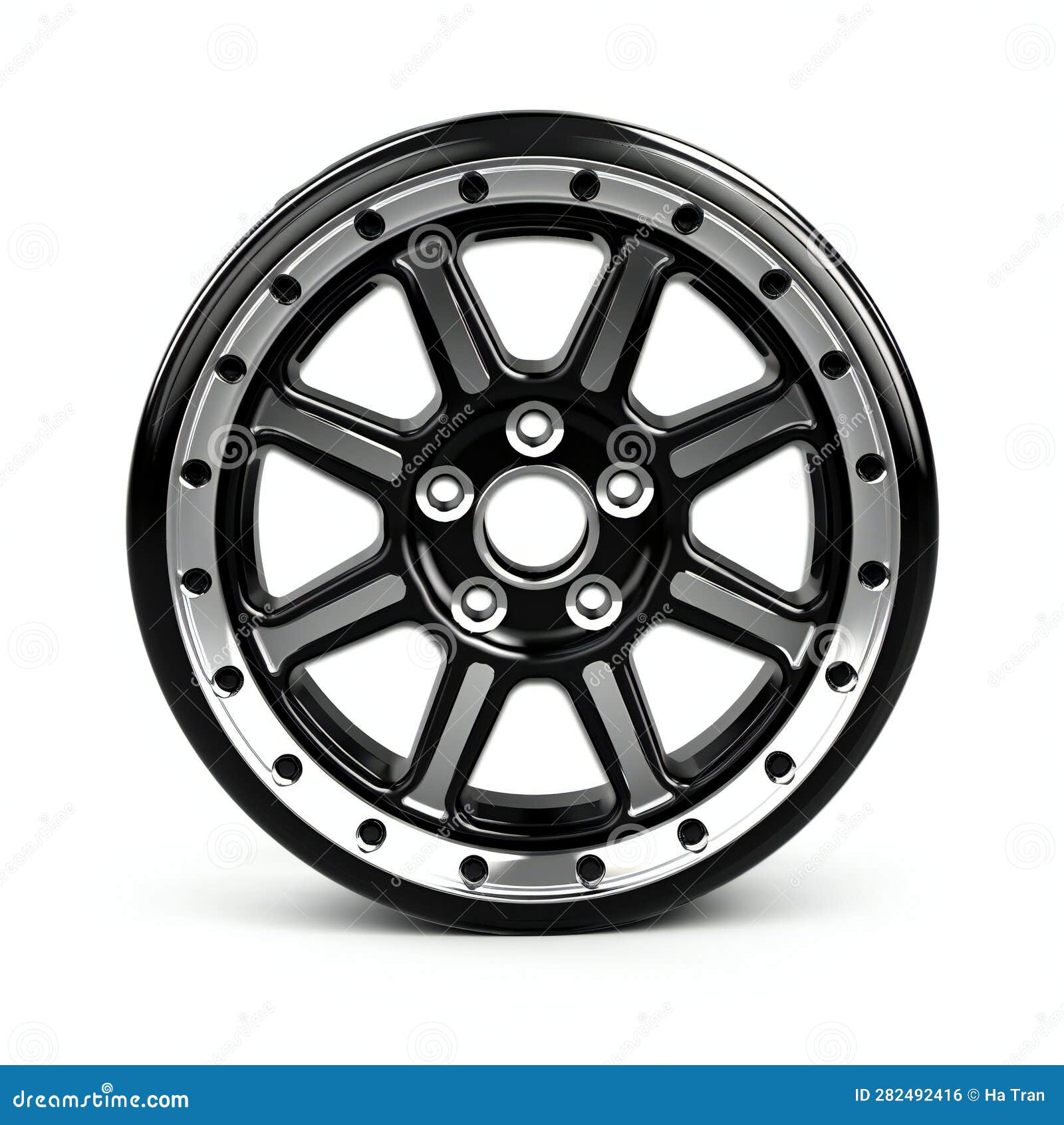 Car Wheel Isolated on White Background, Front View Stock Illustration ...