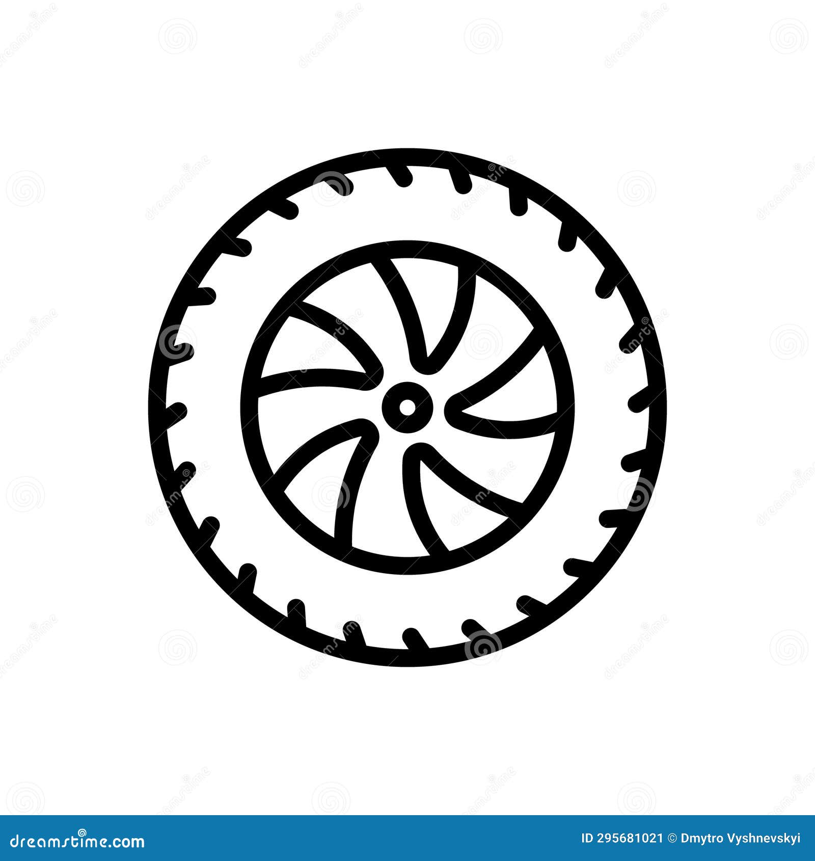 Car Wheel Outline Vector Icon Stock Vector - Illustration of icon ...