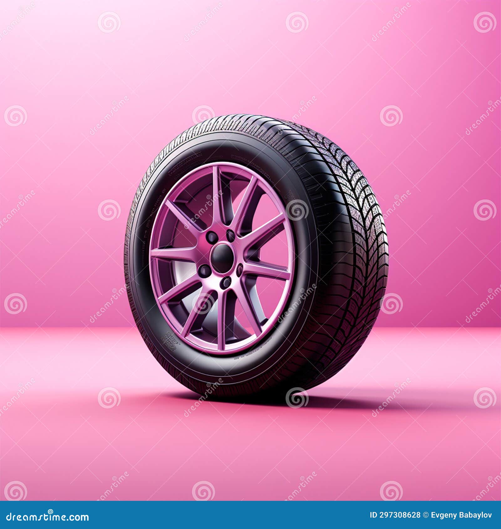 Car Wheel, Pastel Background - AI Generated Image Stock Photo - Image ...