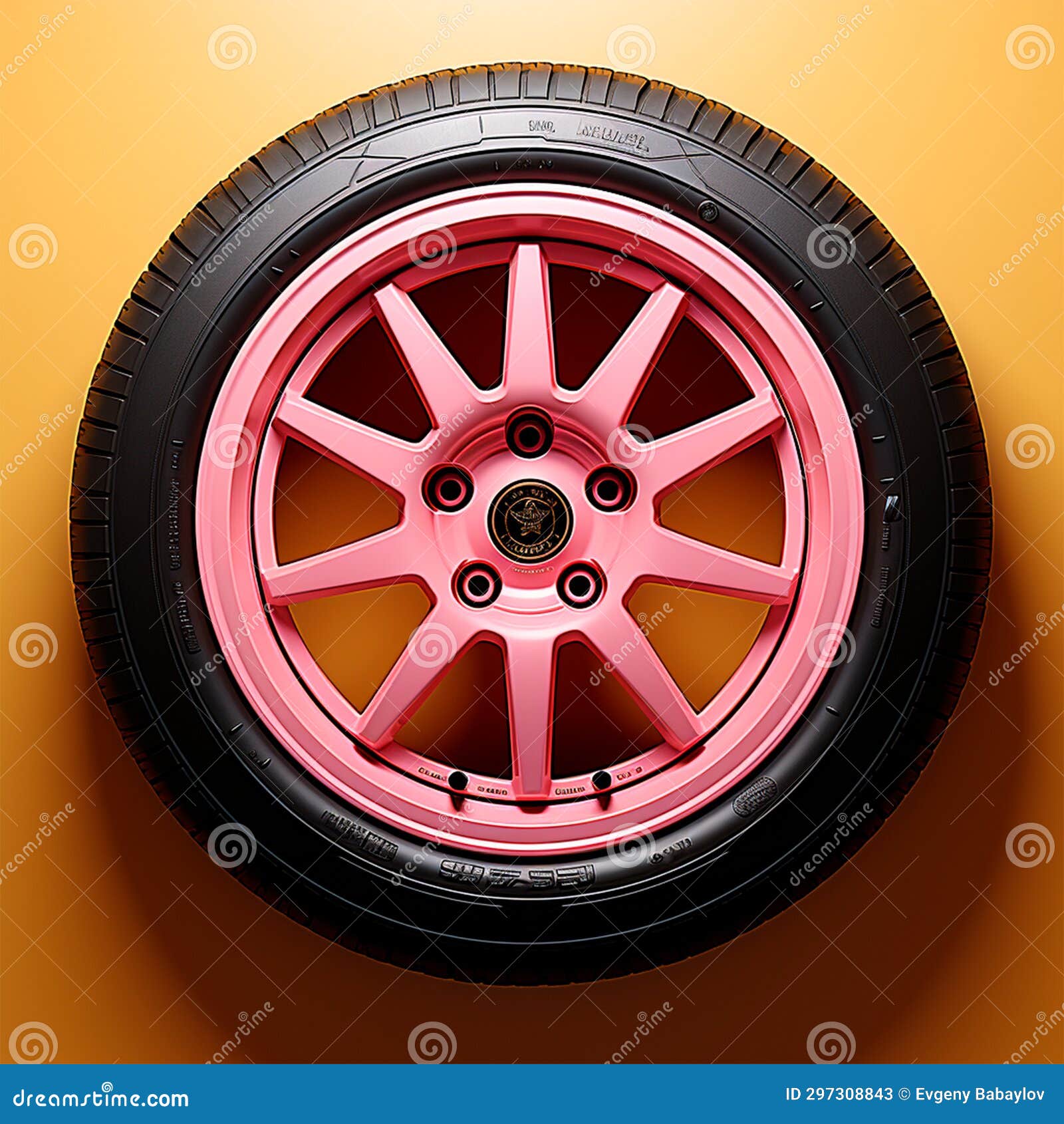 Car Wheel, Pastel Background - AI Generated Image Stock Image - Image ...