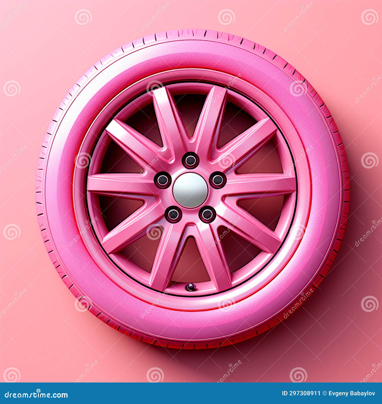 Car Wheel, Pastel Background - AI Generated Image Stock Image - Image ...