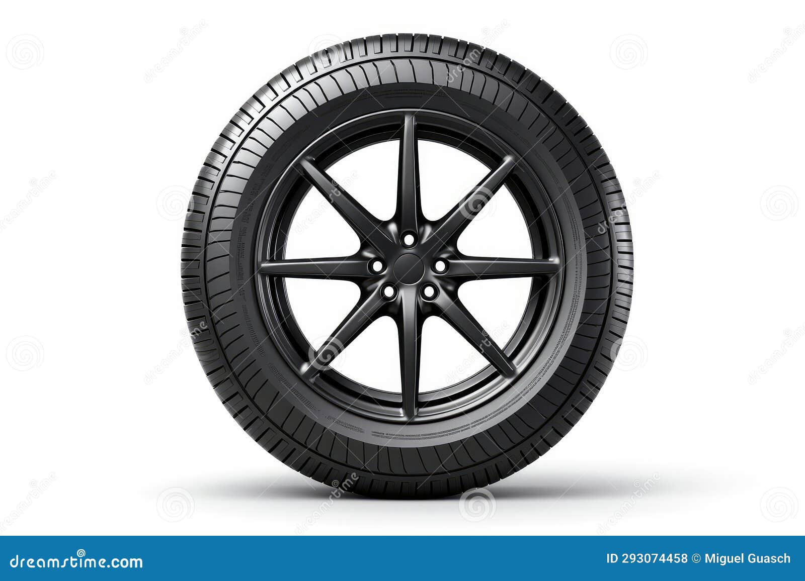 Car Wheel with Rim and Tire Isolated from the Background Stock ...