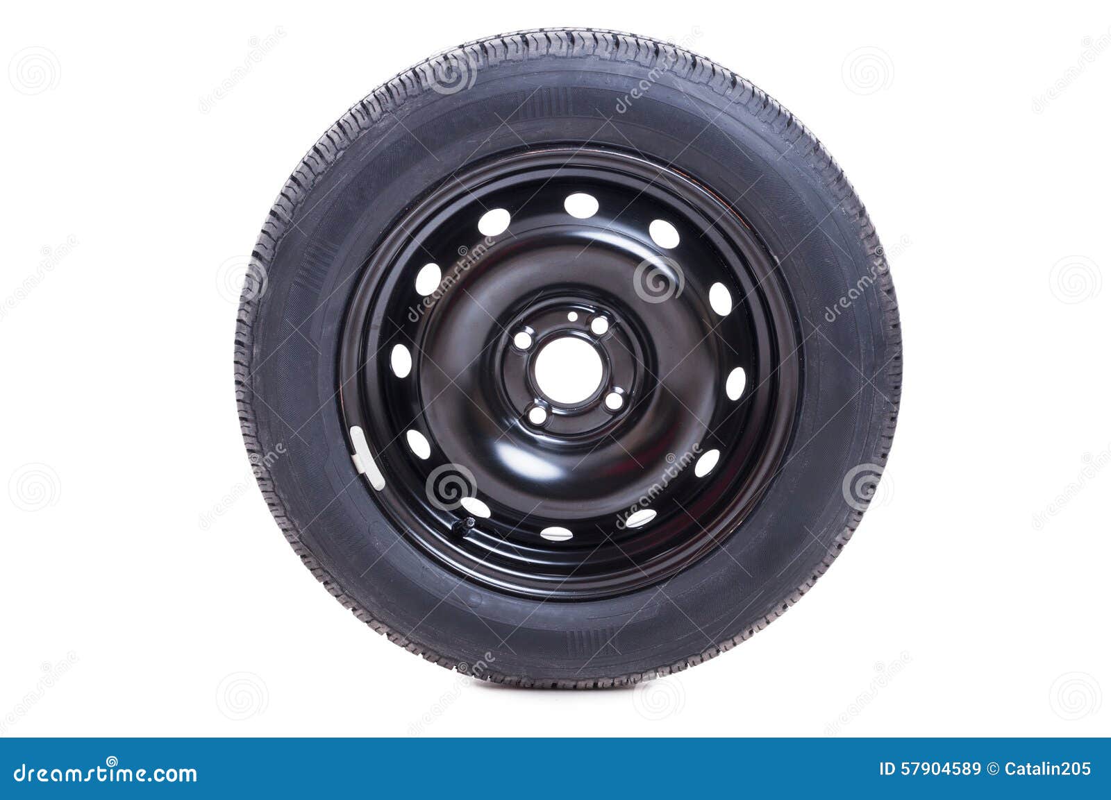 Car Wheel with Rim and Tire Isolated on White Stock Image - Image of ...