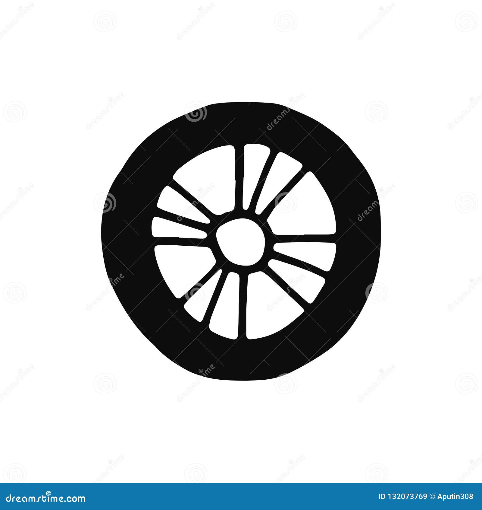 Car Wheel Silhouette Vector. Isolated Object Stock Vector ...