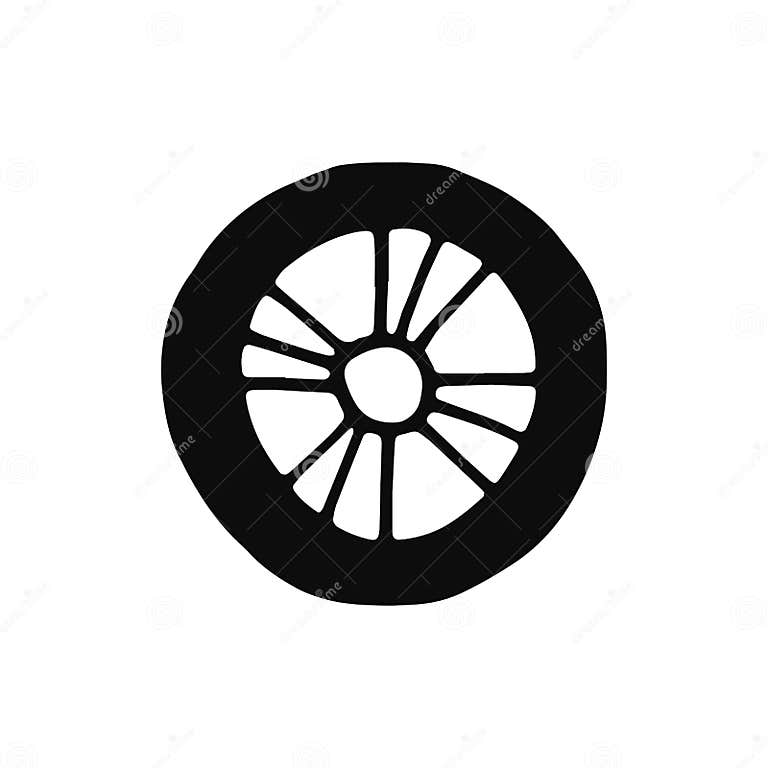 Car Wheel Silhouette Vector. Isolated Object Stock Vector ...