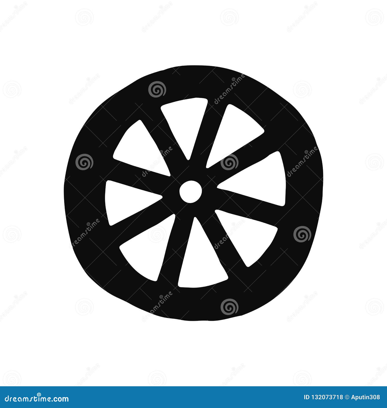 Car Wheel Silhouette Vector. Isolated Object Stock Vector ...