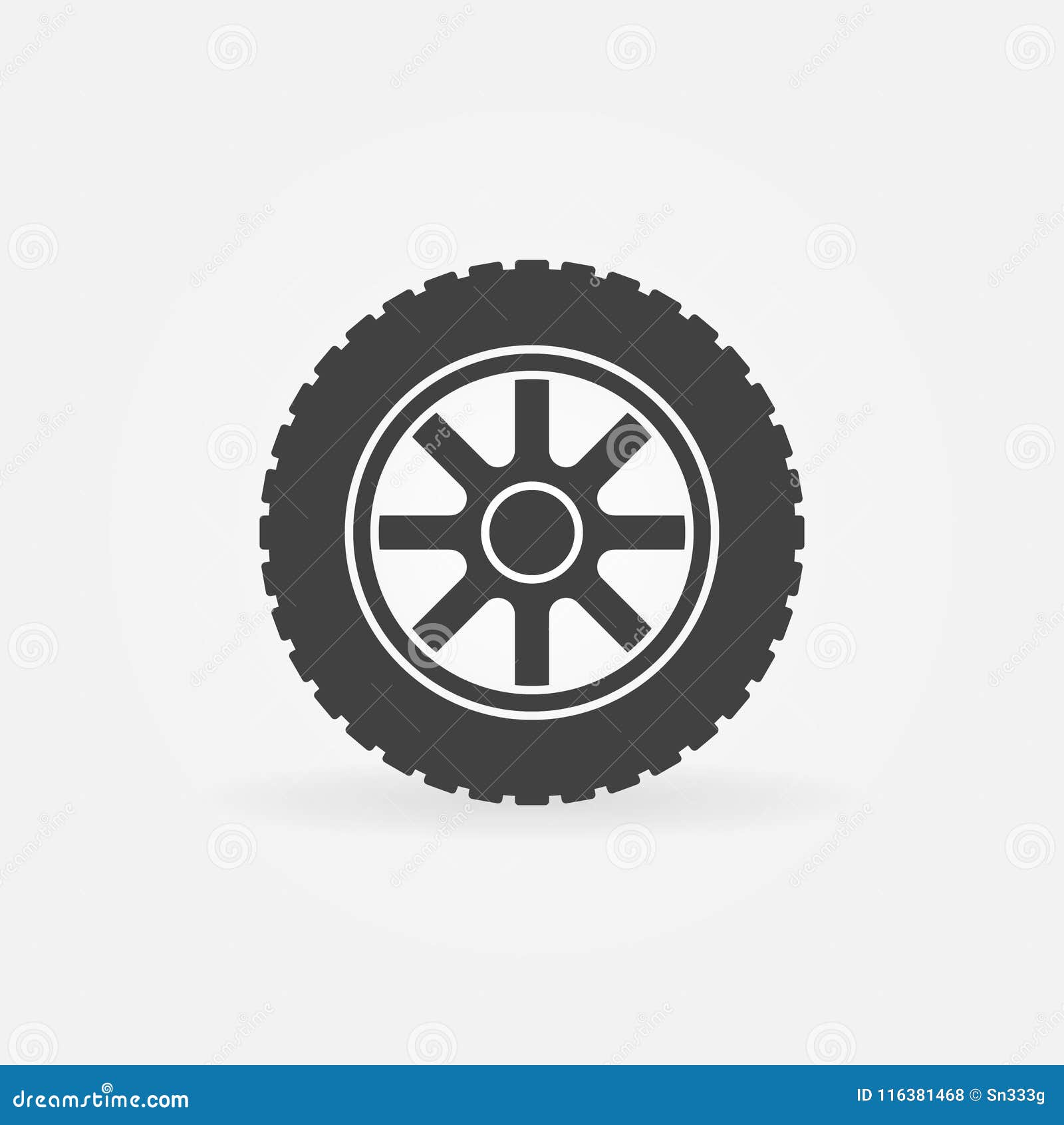 Car Wheel Simple Icon - Vector Car Service Symbol Stock Vector ...