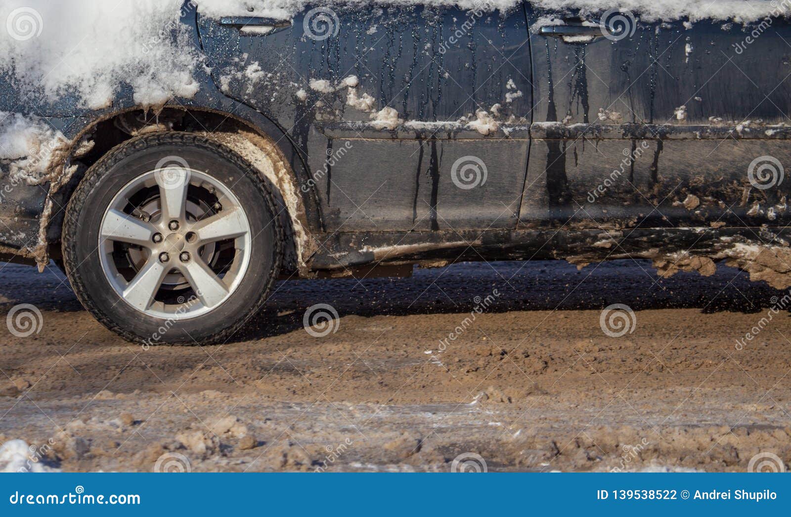 Car Wheel in the Snow in Winter Stock Photo - Image of weather, outdoor ...