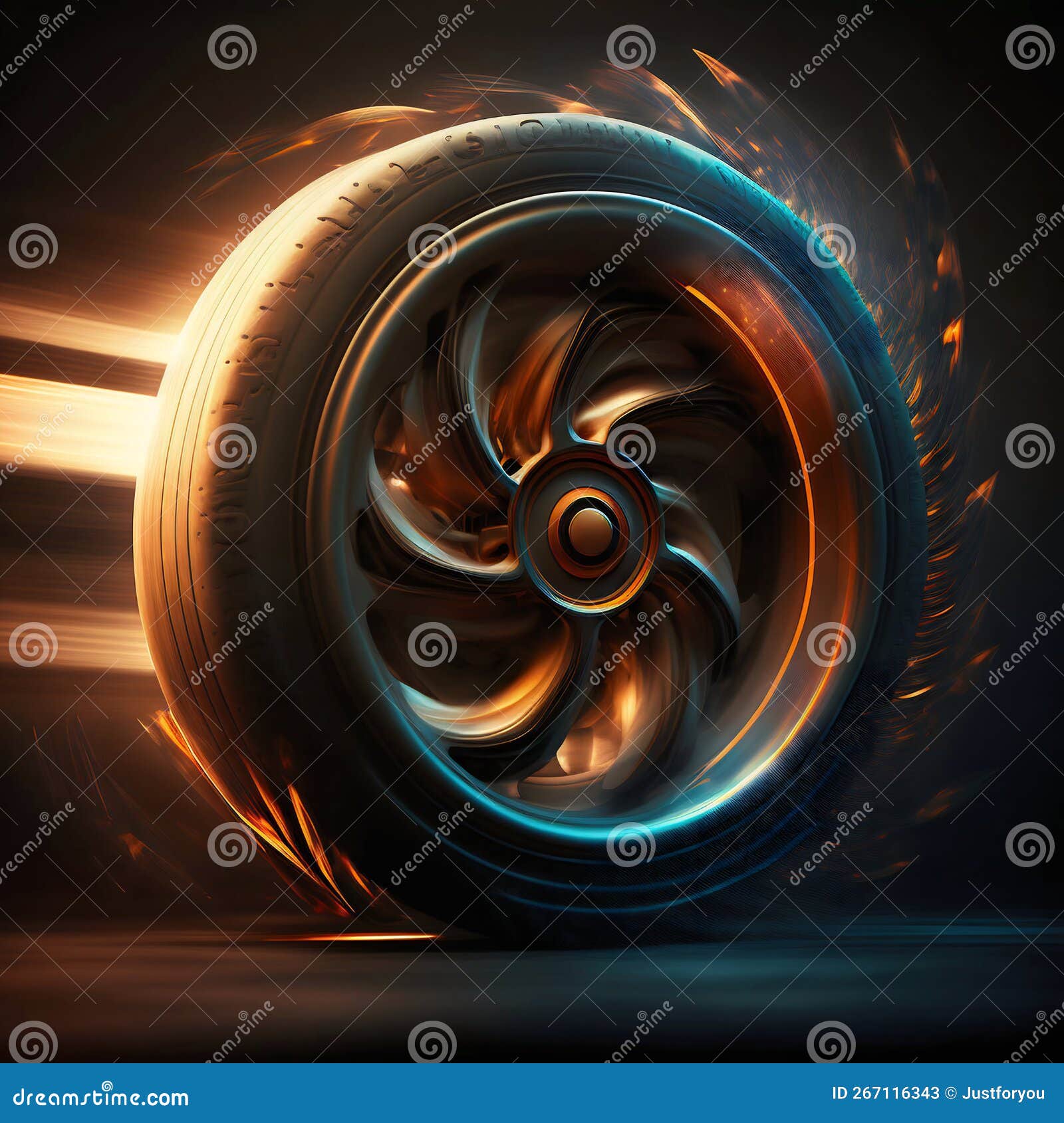 Car Wheel Speed. Generative AI Stock Illustration - Illustration of ...