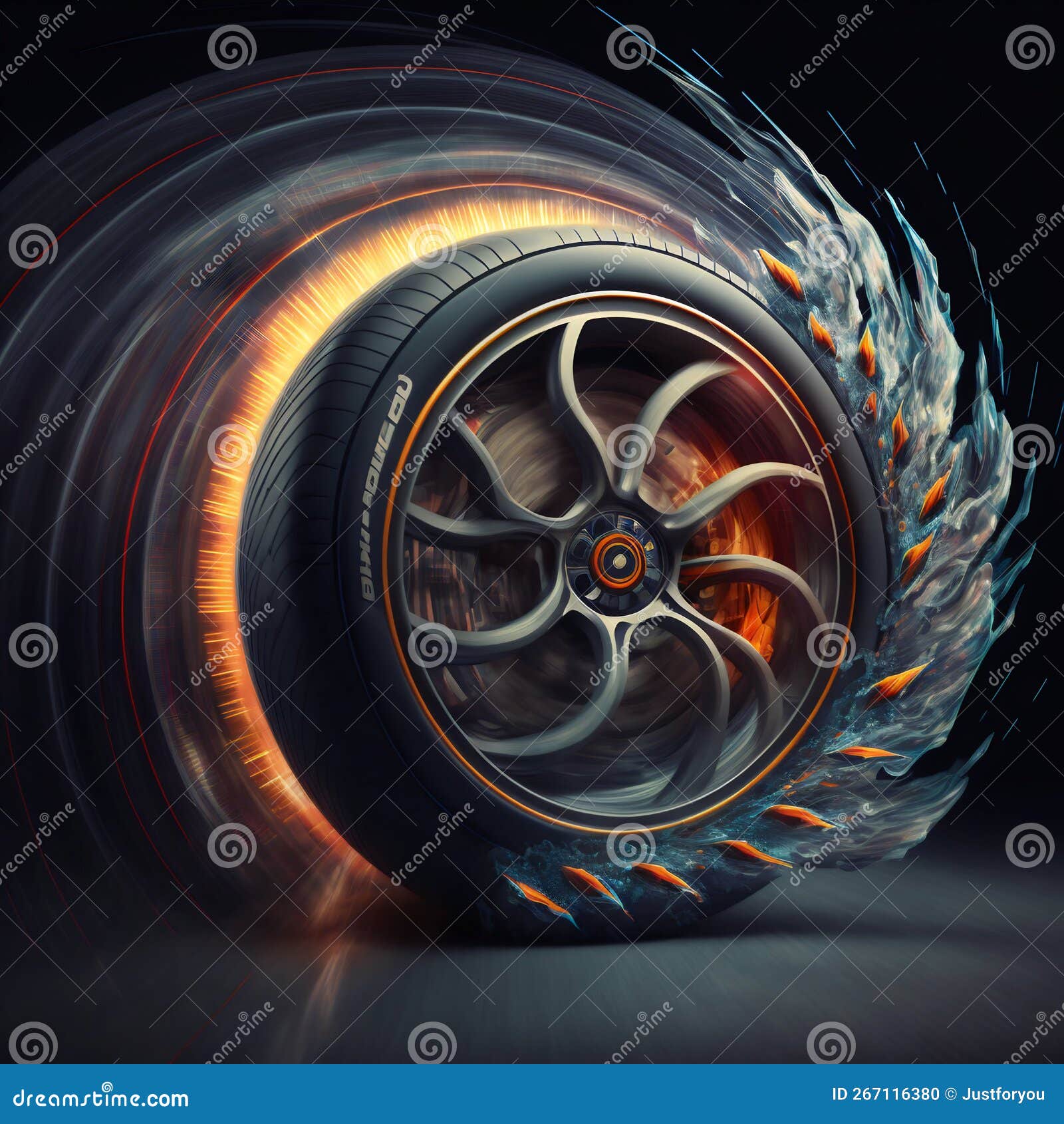 Car Wheel Speed. Generative AI Stock Illustration - Illustration of ...