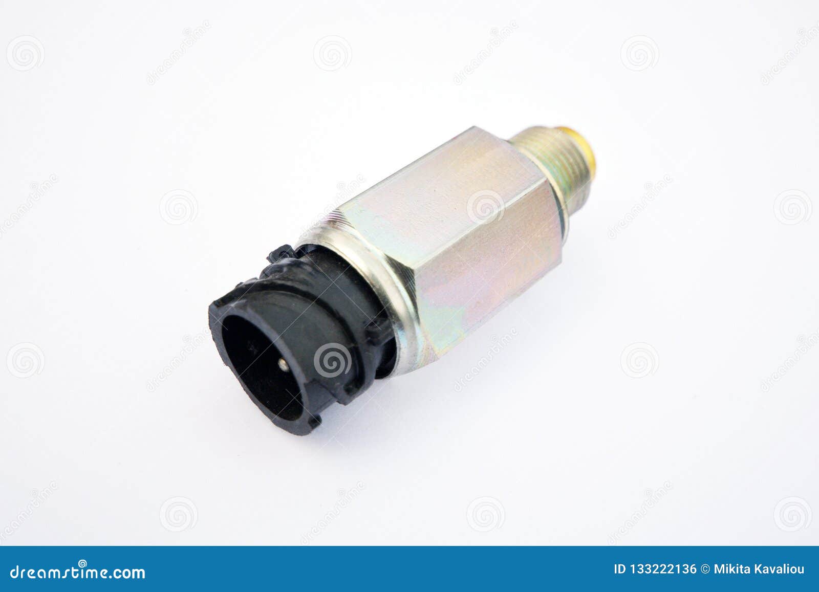 Car Wheel Speed Sensor Isolated Stock Photo - Image of white, sensor ...