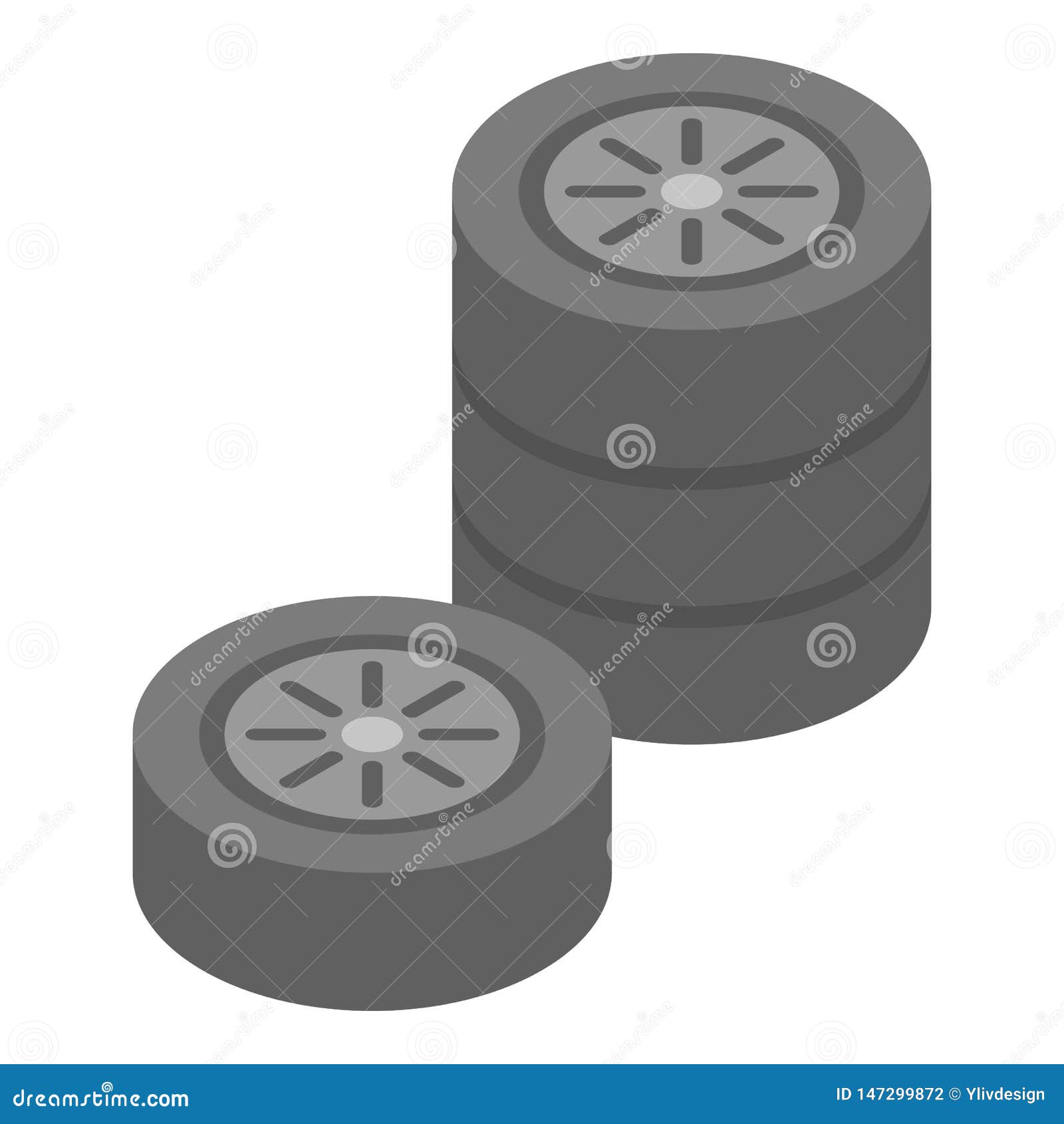 Car Wheel Stack Icon, Isometric Style Stock Vector - Illustration of ...