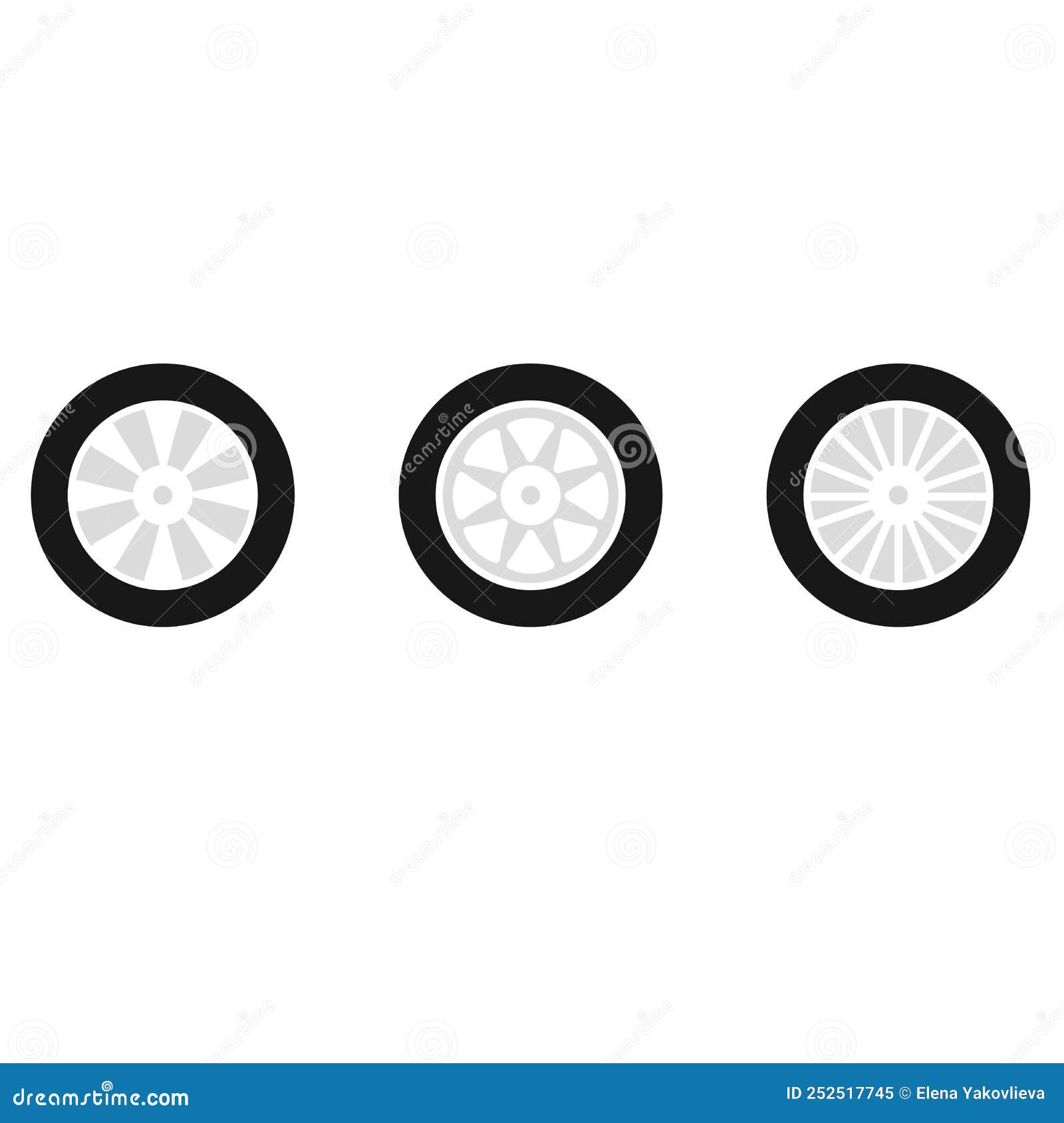 Car Wheel Symbol. Vector Illustration Stock Vector - Illustration of ...