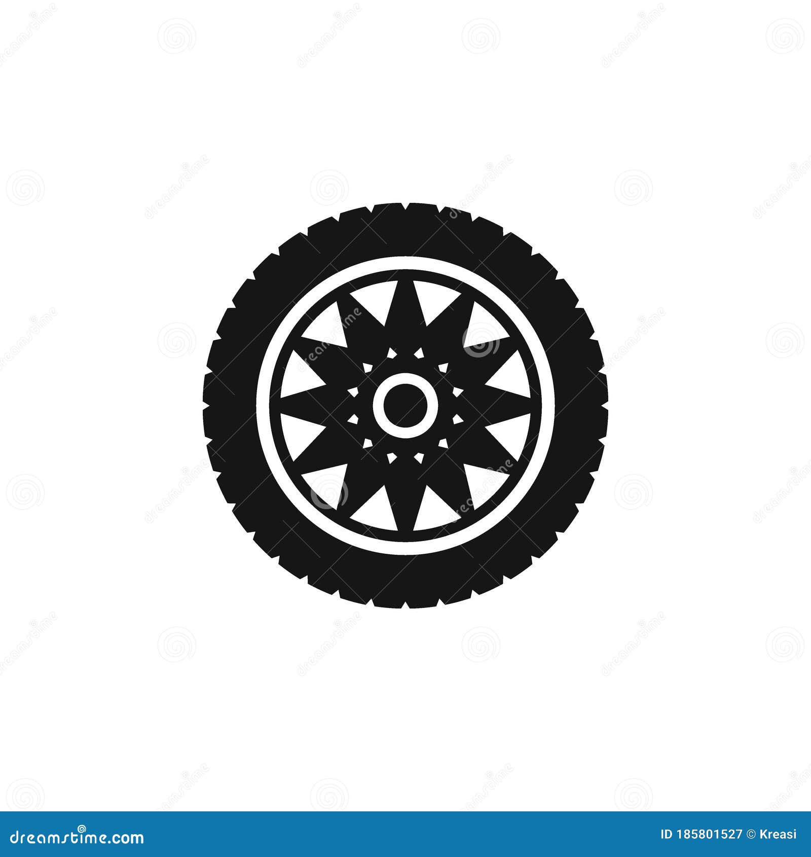 Car Wheel with Tire Icon Vector Illustration Stock Vector ...