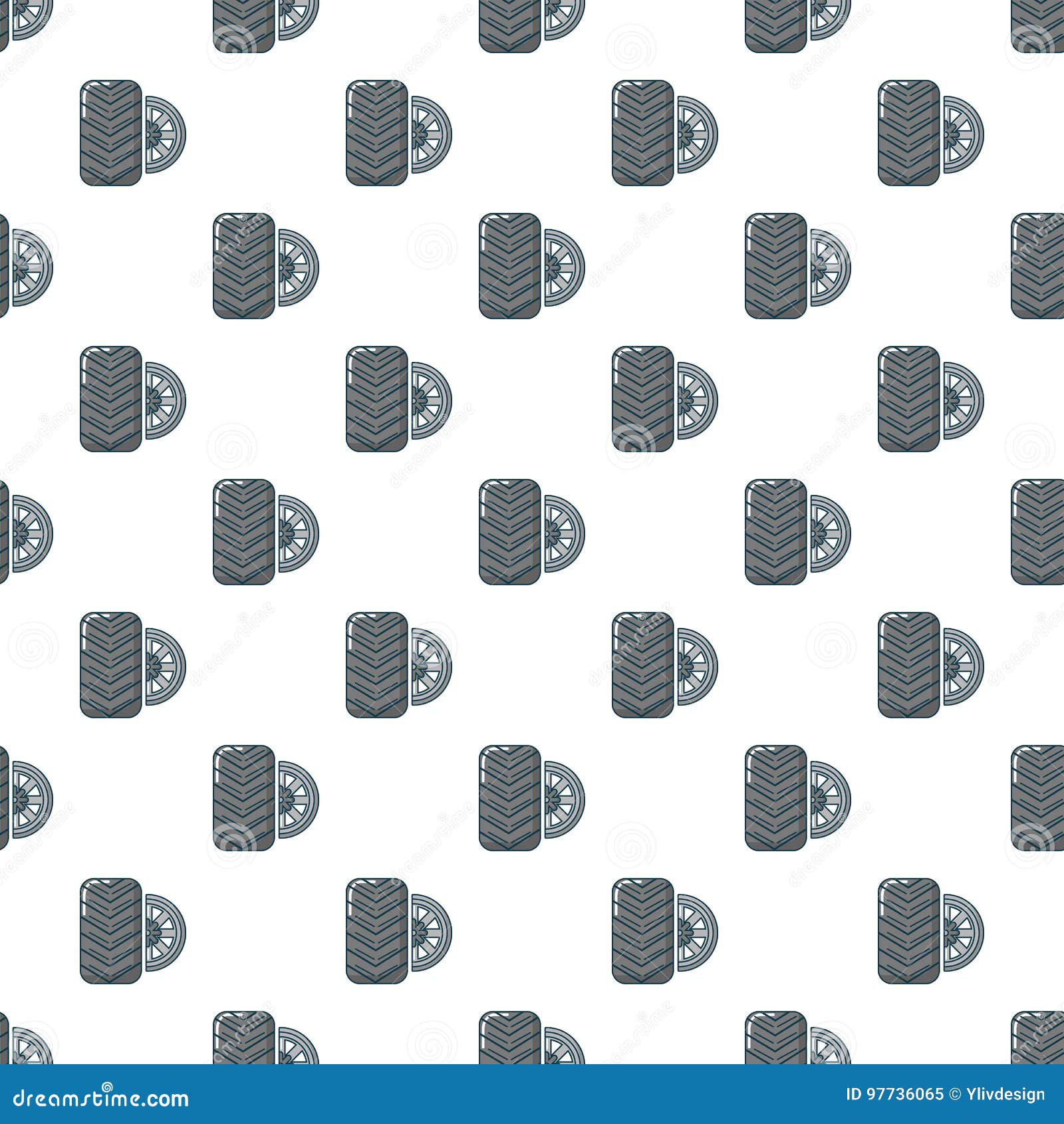Car Wheel Tire Pattern Seamless Stock Vector - Illustration of ...