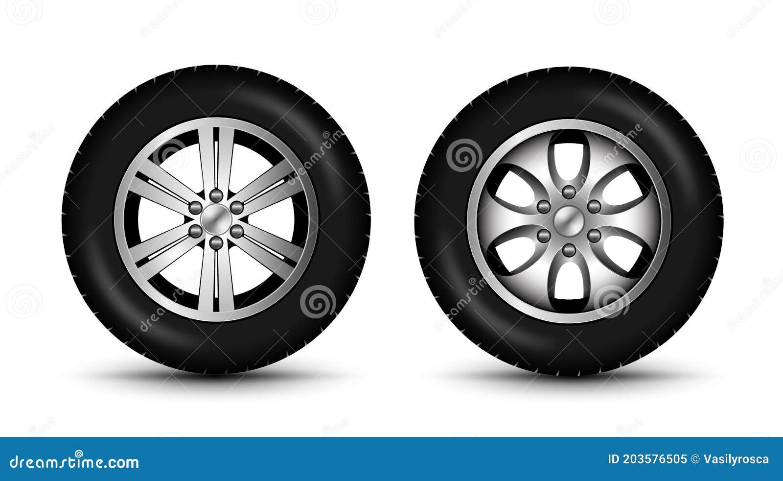Car Wheel Tire 4x4 Side View. Car Tractor Tyre Vector Isolated ...