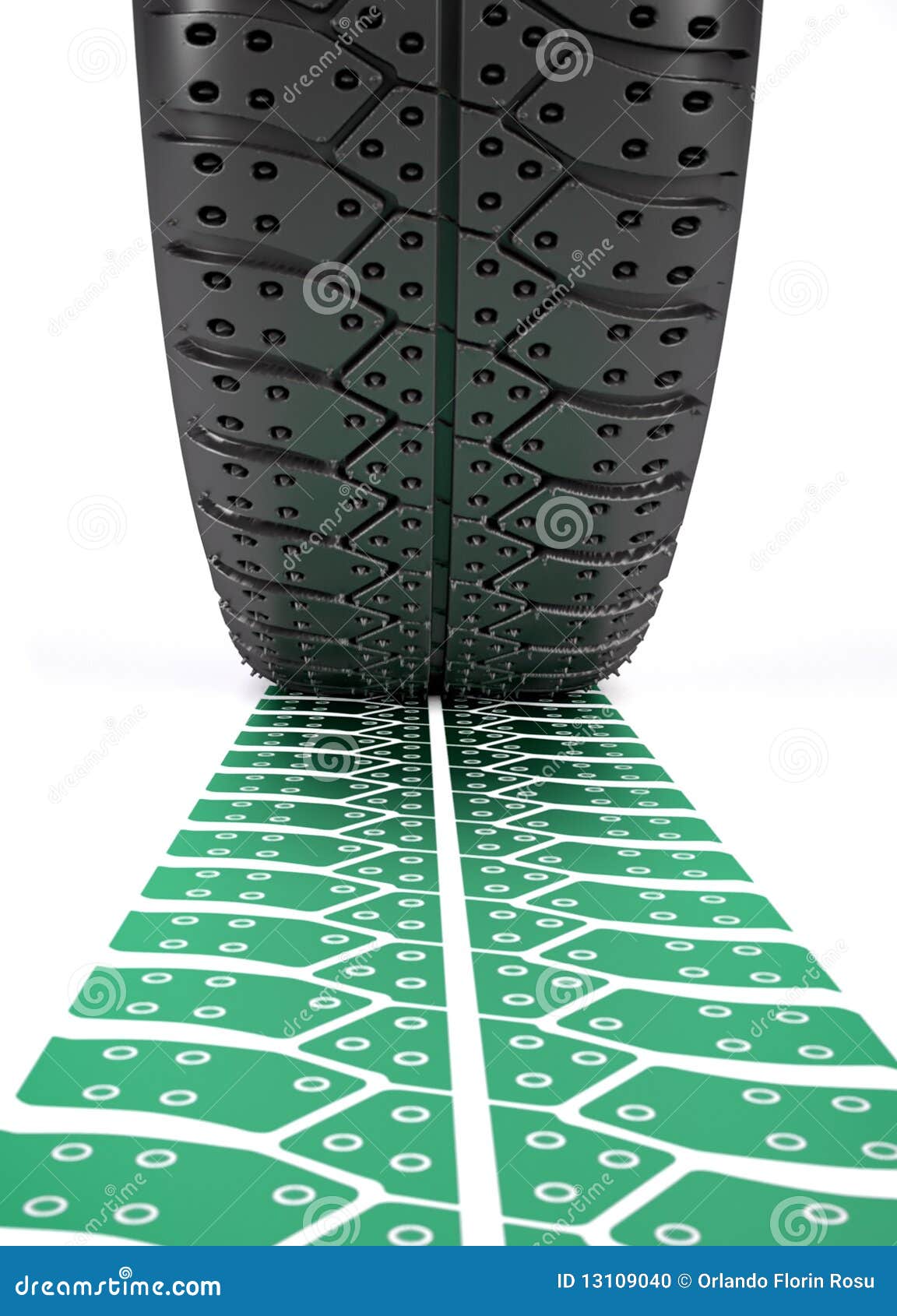 Car wheel tire and track stock illustration. Illustration of black ...