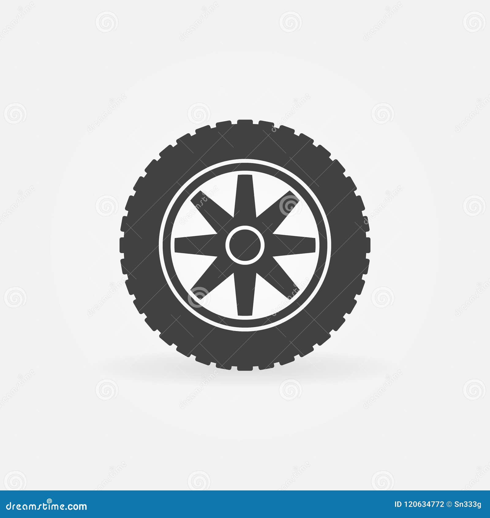 Car Wheel with Tire Vector Simple Icon Stock Vector - Illustration of ...