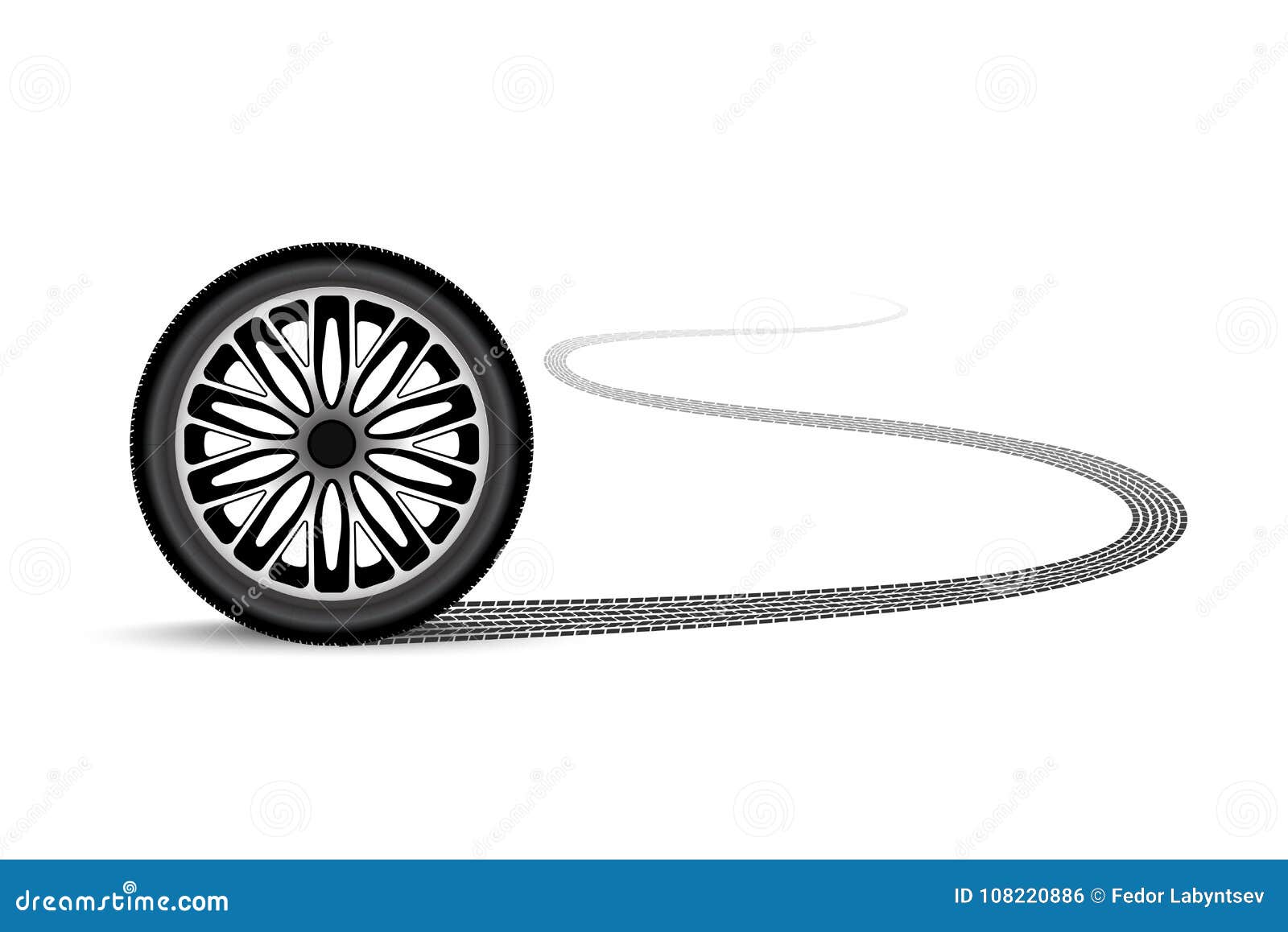 Car Wheel with a Track Print. Stock Vector - Illustration of repair ...